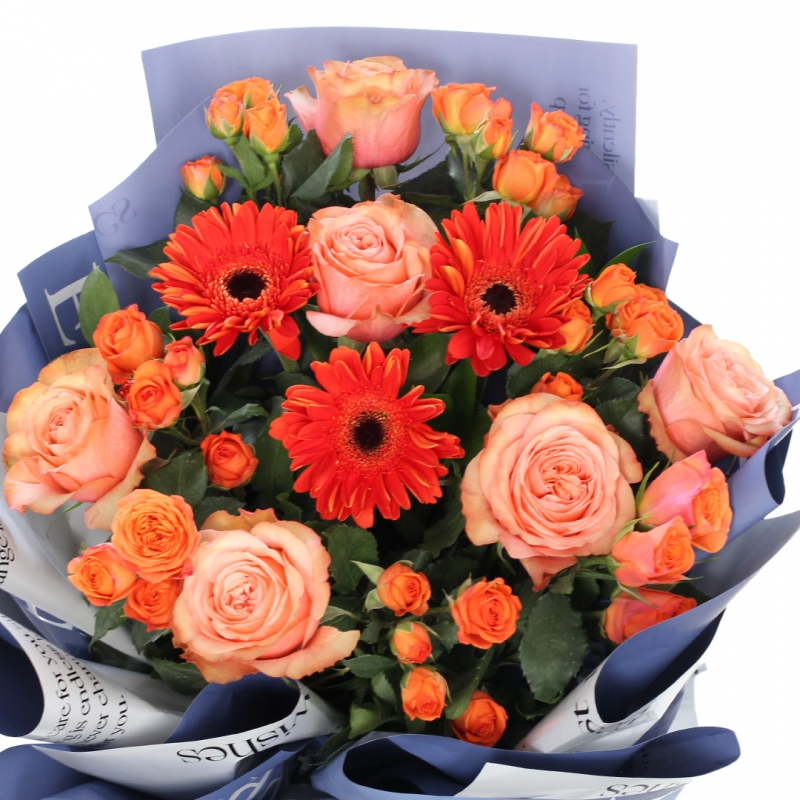 Alani Bouquet: Garden Roses and Gerberas | Unique Beauty | Delivery TODAY